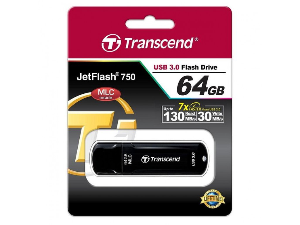 Флешка USB 3.0 64Gb Transcend JetFlash 750 Black (TS64GJF750K) купить ...